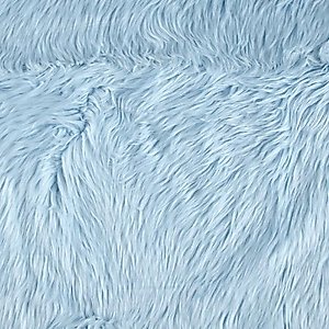 Shannon Faux Fur Luxury Shag Baby Blue, Fabric by the Yard