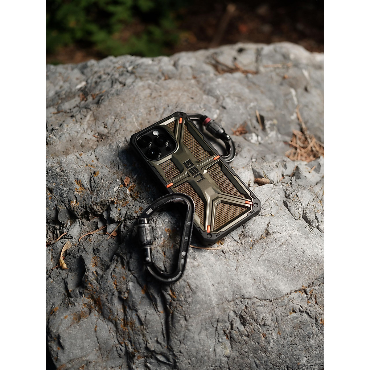 URBAN ARMOR GEAR UAG Designed for iPhone 15 Pro Max Case Monarch Kevlar Black 6.7" Bundle with UAG Paracord Lanyard Adjustable Wrist Strap Black