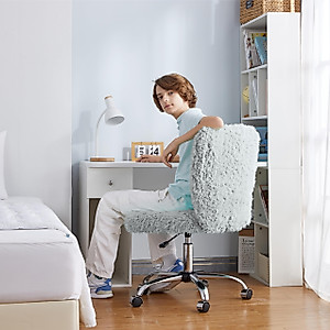 Urban Lifestyle Faux Fur Rolling Task Chair, Gray