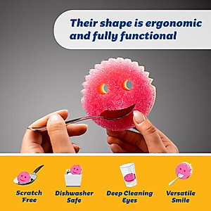 Scrub Daddy Scrub Mommy - Scratch-Free Multipurpose Dish Sponge - BPA Free & Made with Polymer Foam - Stain, Mold & Odor Resistant Kitchen Sponge (3 Count)
