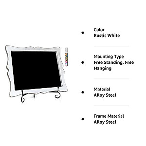 Small Chalkboard Sign with Easel (11x13") + White Liquid Chalk Marker | Hanging or Freestanding Framed Chalkboard with Hand Crafted Sweetheart Frame - Multipurpose | Small Chalkboard Sign