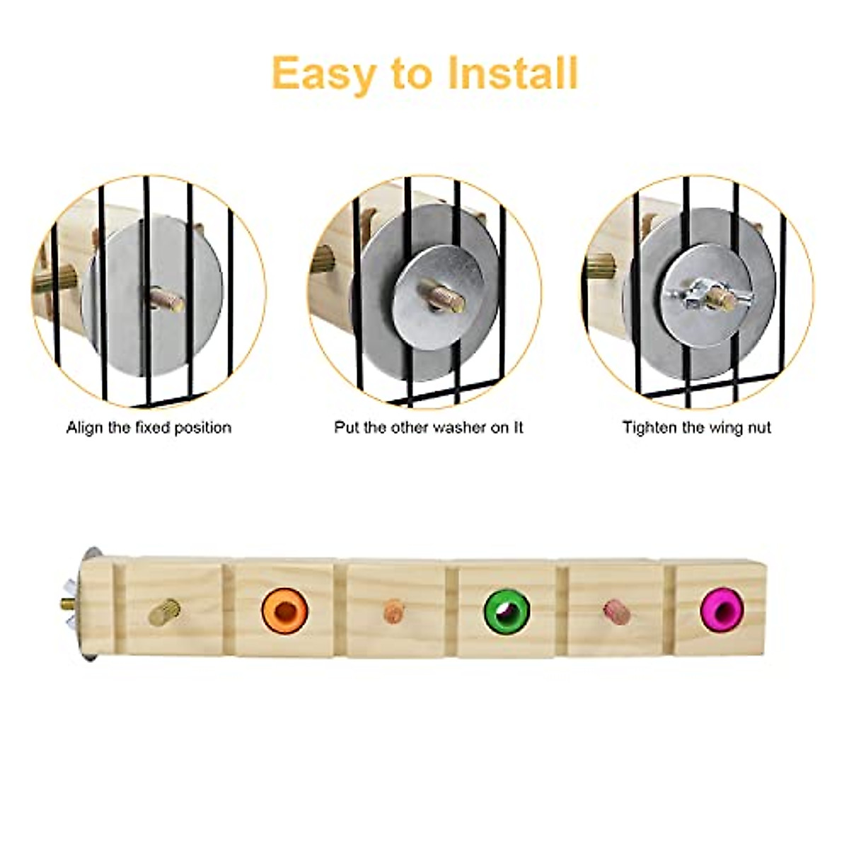 Parrot Bird Wood Perch Platform Corner Stand Shelf for Birds Budgie Parakeet Cockatiel Conure Cockatoo Macaw（F）