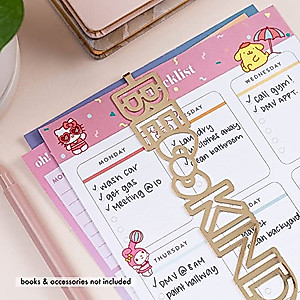 Hello Kitty “Be Kind” Theme Gold Plated Metal Bookmark Clip - Book Marker to Mark Your Page & Keep Your Place. Bookmark by Hello Kitty x Erin Condren.