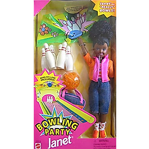 Barbie Bowling Party JANET Doll AA w Bowling Pins, Bowling Ball & More! (1998)