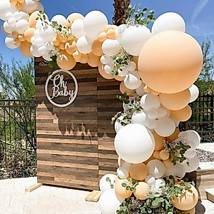 White Balloon Garland Arch Kit 100 Pack 18/12/10/5 Inch Matte White Latex Balloons Different Sizes Party Balloon for Baby Shower Wedding Engagement Christmas Graduation Birthday Party Decorations