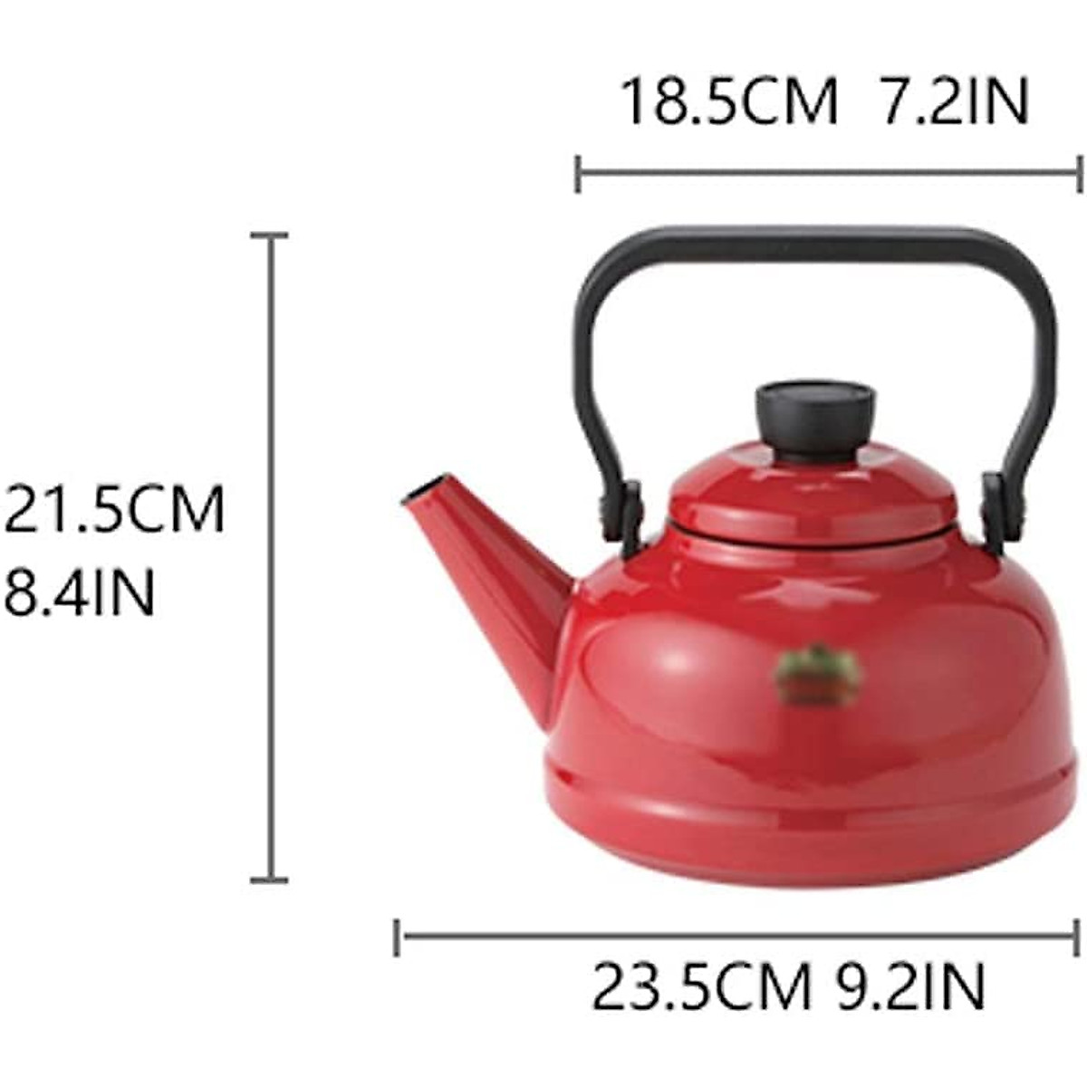 practical Teakettle Creative Tea Kettle Enamel Kettle Red Teapot Gas Induction Cooker Kettle Household Gas Kettle Teapot 2.3l /77.7oz Portable