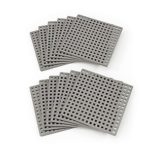 PLUS PLUS – Gray Baseplate, 12 Pack – Base Accessory for Building and displaying Creations, 4.5 X 4.5 inches, Construction Building STEM | STEAM Toy for Kids