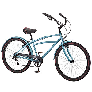 Schwinn Costin Cruiser Bike, for Men and Women, 7-Speed, 27.5-Inch Wheels, Suggested Rider Height 64-74-Inches Tall, Blue
