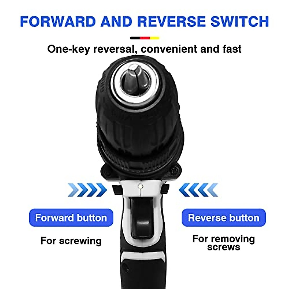 21V Portable Cordless Power Drill Set Impact Screw Driver with 1500mAh Li-Ion Rechargeable Battery 25+1 Torque Setting 45N.m Variable Speed Control with LED Light, 29PCS Accessories, Carrying Case