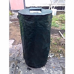 Ez4garden Reuseable Heavy Duty Garden Leaf Waste Bag Yard Compost Bin Composting Fruit Kitchen Waste Fermentation Cali Secrets Growers 40L,Dark Green
