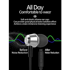 HAPPYAUDIO W1 Stereo Headphones for 3.5mm Jack with Metal bass with Microphone for Game Sports Call up