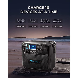BLUETTI Portable Power Station AC200MAX and 2 B230 External Battery Modules, Expand to 6144Wh LiFePO4 Battery Backup w/ 4 2200W AC Outlets, Solar Generator for Home Backup, Blackout, RV Trip