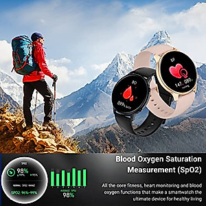 Holiday Smart Watches Women Men (Answer/Make Calls), 1.7” Fitness Tracker Watch with Heart Rate/Sleep Monitor/Pedometer, IP68 Waterproof Watch for Android iOS Phones (us-36black)