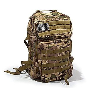 Bug Out Bag Backpack - 50L Tactical Backpack - Great for Survival Essentials (Green Camo)