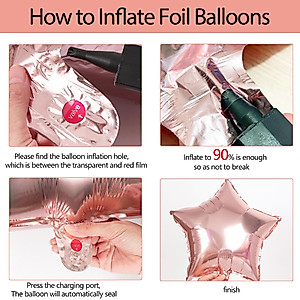 Rose Gold 20th Birthday Decorations for Girl, 20 Year Old Birthday Sign with Happy Birthday Banner, 40In Number 20 Foil Birthday Balloons, Butterfly Decorations, Heart and Star Balloons