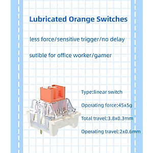 Cmokifuly GK85 Wired Mechanical Keyboard,Bulit-in Noise-Absorbing Pad MDA Profile Keycaps Mechanical Linear Switches Keyboard for Mac/Win System Gaming Keyboard (White)