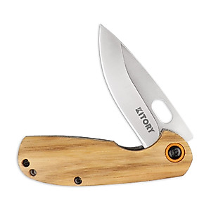 Kitory Pocket Knife 2.7"- EDC- Small Cute Folding Knife, D2 Stainless Sharp Blade with thick Wood Handle with Lanyard Hole, 2023 Gifts For Women and Men