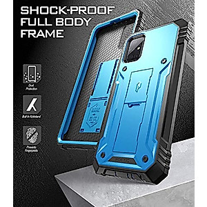 Poetic Revolution Series for Samsung Galaxy A71 5G Case, [Not Fit Verizon A71 5G UW] [Not Fit A71 4G] Full-Body Rugged Shockproof Protective Cover with Kickstand and Built-in-Screen Protector, Blue