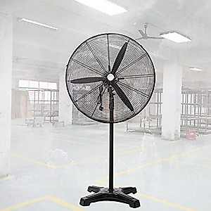 Iglobalbuy 30 Inch Industrial Fan Commercial Pedestal High Velocity Fan Standing Floor Fan, Heavy Duty Adjustable Height Oscillating 3-speed Fan for Shop Garage Warehouse Residential Patio