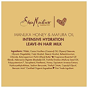 Sheamoisture Hydration Hair Milk for Dry Hair Manuka Honey and Mafura Oil to Hydrate and Style Hair 8 oz