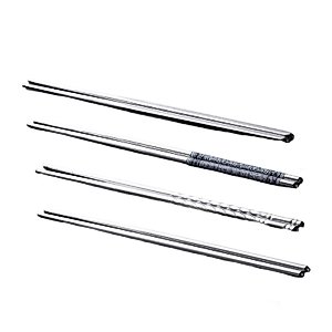 LUYANhapy9 4 Pair Chinese Chopsticks Anti-Scald Reusable Metal Chopsticks Dinner Tableware for Home, Multicolor, XXXX-Large