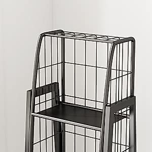 DOORXIFO Modern Industrial Bookcase Freestanding,Heavy Duty Metal Black Bookshelves Organizer for Bedroom Home Office,Black Storage Rack Book Rack.