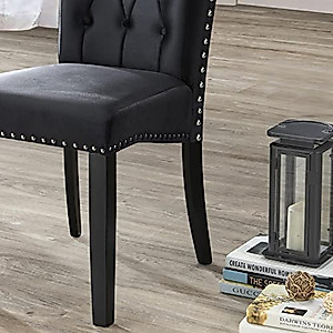 Better Home Products La Costa Velvet Tufted Dining Chair Set of 2 in Black