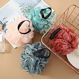 10 Pack Loofah Bath Sponge Luffa,50g Exfoliating Shower Pouf Balls for Women,Men,Scrubber Cleaning Loofah Bathing Accessories