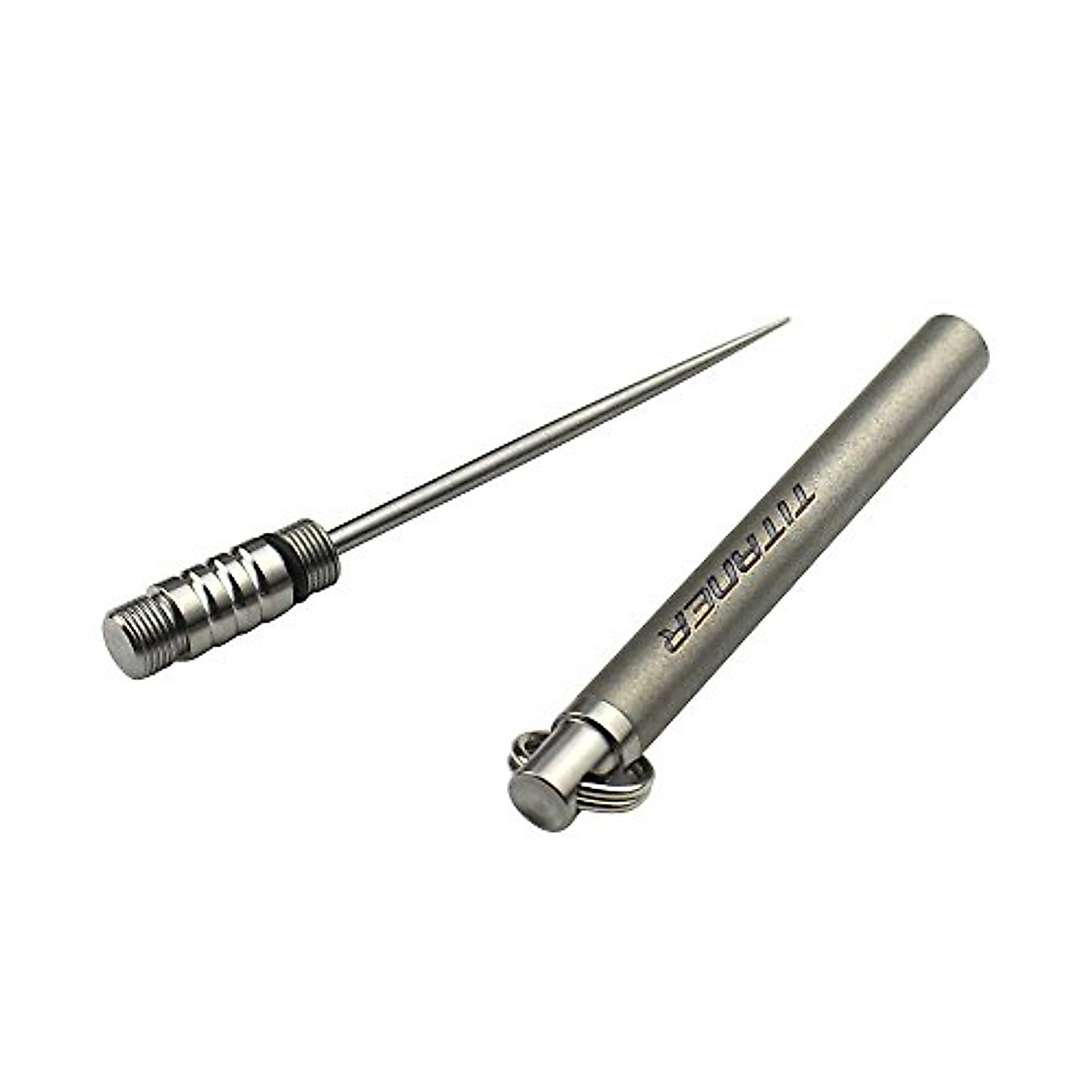 TITANER Titanium EDC Toothpicks Pocket Keychain Toothpick for Outdoor and Reusable Toothpick With Protective Case Holder (Grey)