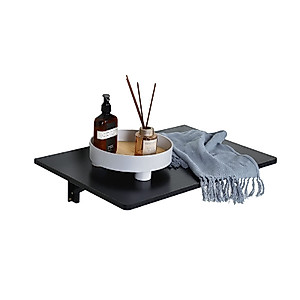 Zytty Folding Wall Desk, Wall Desk Fold Down Wall Mounted Desk for Small Space, Floating Desk (Black, Medium)