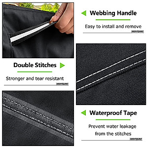 HIGHTQURO Patio Furniture Covers Waterproof, 600D Outdoor Furniture Covers Waterproof, Square Outdoor Sectional Sofa Set Covers, Extra Large Patio Covers for Outdoor Furniture, 126"x126"x28"-Black