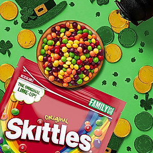 SKITTLES Original Chewy Colorful Rainbow Easter Egg Basket Candy Filler, Family Size, 27.5 Oz Resealable Bulk Bag