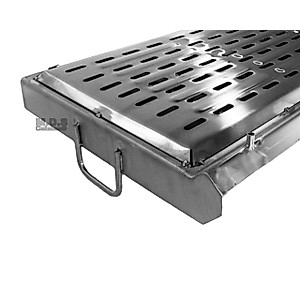 M.D.S Cuisine Cookwares Griddle Stainless Steel Flat Top With reinforced brackets under griddle-Heat Distributor Heavy Duty Comal Plancha 32" x17"