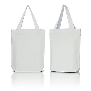 GiftExpress Pack of 26 Canvas Tote Bag Bulk, Cotton Totes for Embroidery, Crafting , DIY Projects, Bridesmaids Totes, Reusable Grocery Shopping Bags, 13 x 11 Inch(26 Pack)