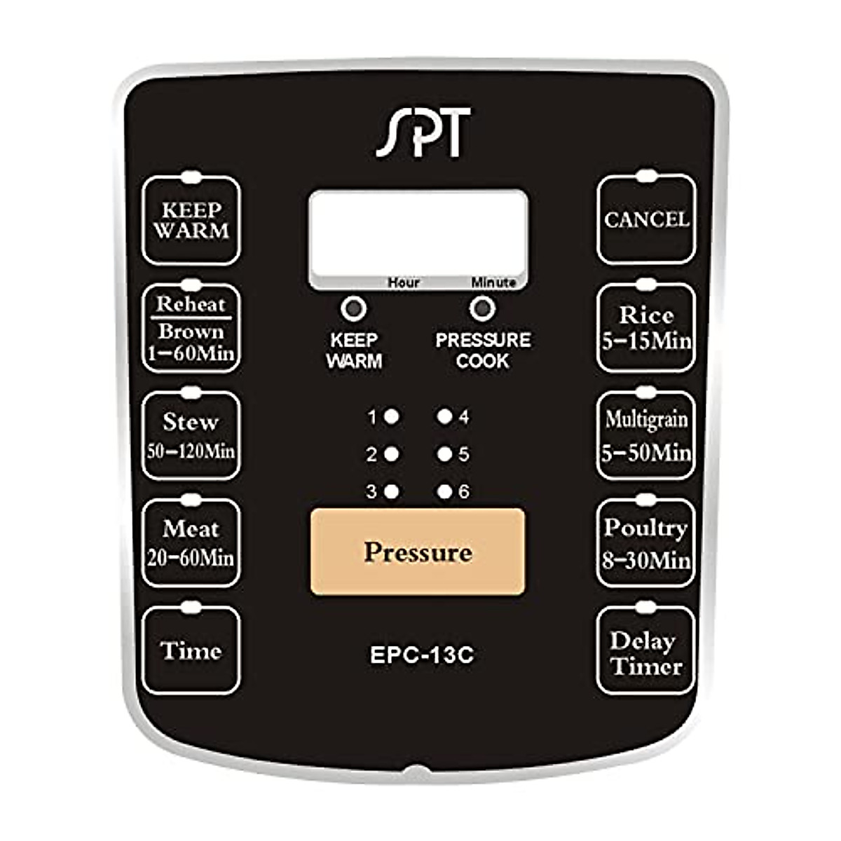 EPC-13CA: 6.5-Quart Stainless Steel Electric Pressure Cooker with Quick Release Button