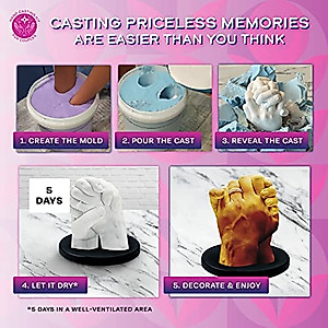 Hand Casting Kit for Couples with Practice Kit - Hand Mold Casting Kit Anniversary, Sculpture Molding, Unique Couple Gifts, Valentines Day Gifts for Him, Her, Husband, Wife, Wedding Gifts Keepsake