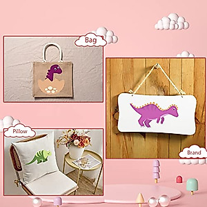 Four Fahrenheit 18 PCS Cute Dinosaur Iron on Transfers Child Patches Stickers Iron on Decals Vinyl Patches HTV Heat Transfers Iron on Stickers for Clothing Hats Pillows Backpacks DIY Decoration