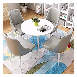 Office Business Hotel Lobby Dining Table Set, Office Negotiation Table and Chair Combination Business Meeting Small Round Table Lounge Home Balcony Living Room Pet Shop (Color : Blue) ( Color : Grey )