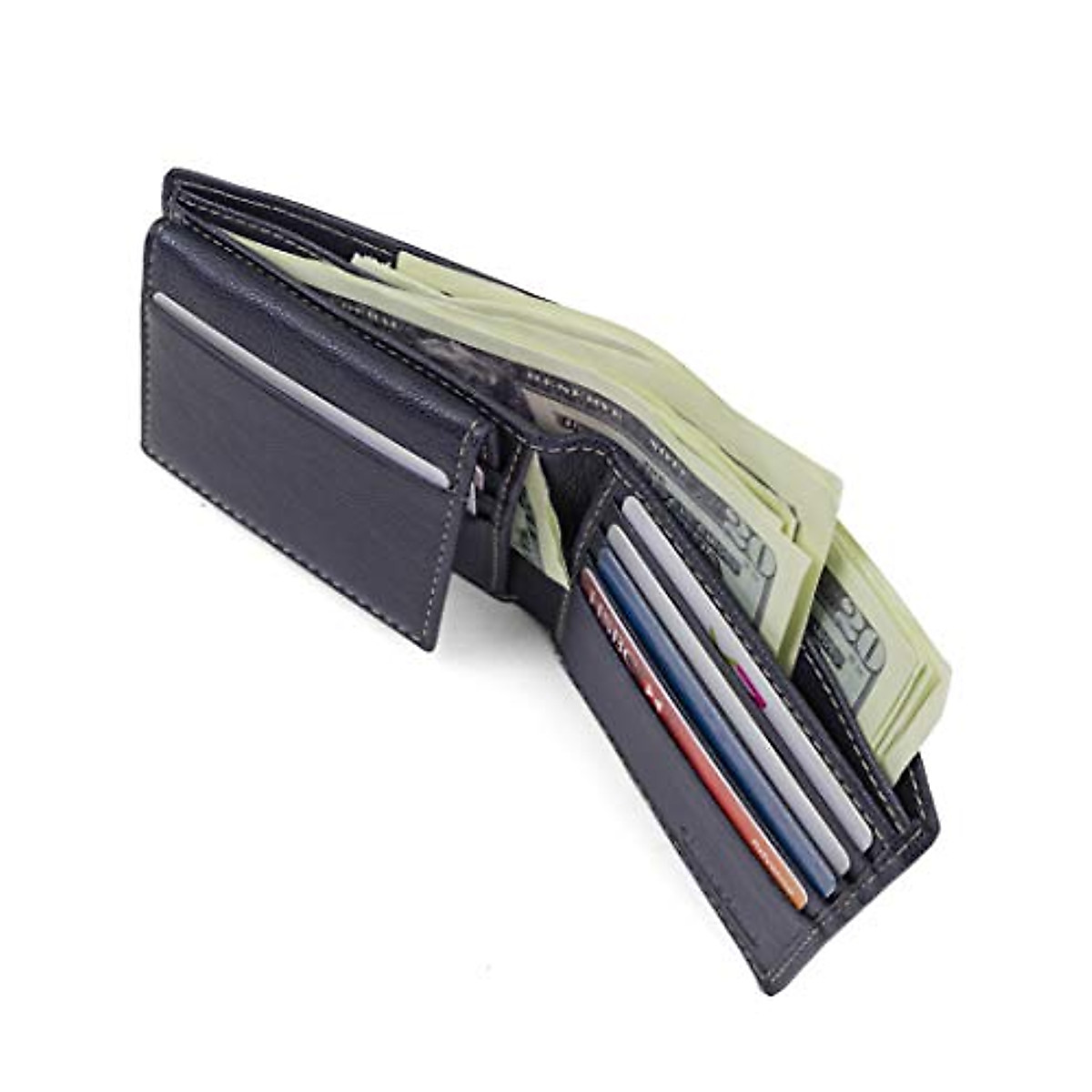 Timberland Men's Leather Passcase Security RFID Wallet, Navy Blue, One Size