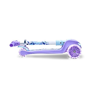 Jetson Disney Frozen 3-Wheel Kick Kids Scooter, LED Lights on Stem, Light-Up Wheels, Height-Adjustable Handlebar, Lean-To-Steer System, Easy-Folding Mechanism, Ages 3+, Purple, JFRZN-3KIK