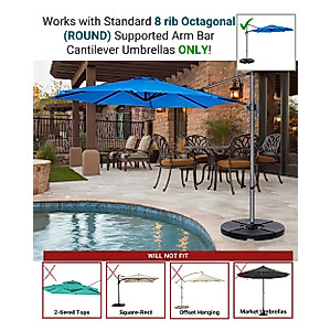 Formosa Covers Replacement Umbrella Canopy for 11ft 8 Rib Supported Bar Cantilever Market Outdoor Patio in Capri Blue Rib Length 64" to 66" Premium Vibrant Olefin Fabric (Canopy Only) (11ft 8 ribs)