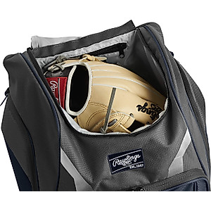 Rawlings | LEGION Backpack Equipment Bag | Baseball & Softball | Navy/Grey