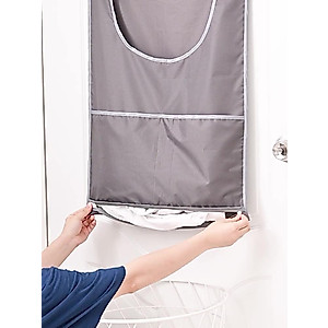 Hanging Laundry Hamper Bag, Best Choice for Holding Dirty Clothes and Saving Space, Over the Door Organizer for Dirty Clothes,Grey(2Pack)