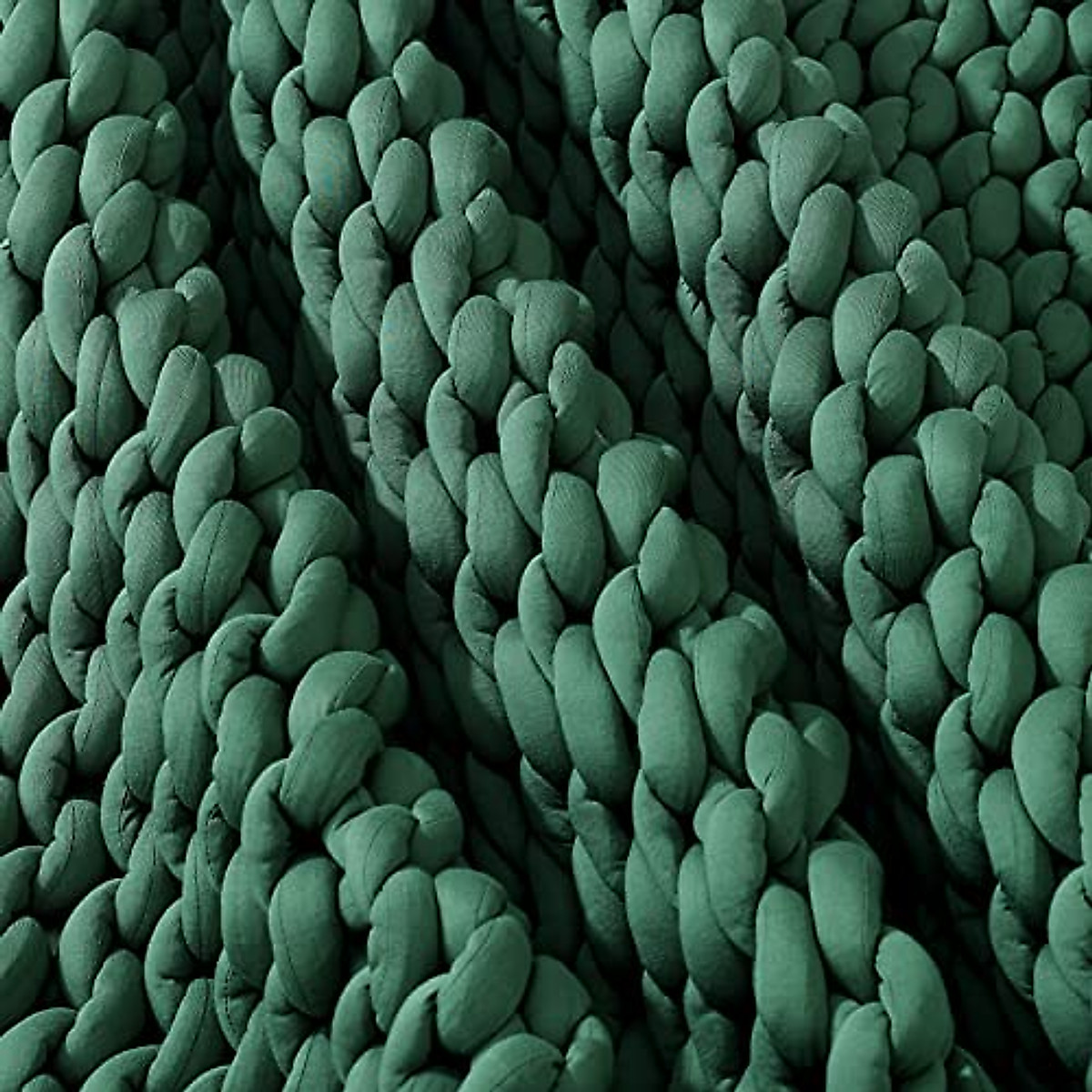 Gravity Blanket Weighted Chunky Knit Blanket, Chunky Hand Knitted Blanket, 10 lbs Deep Forest, 42"x 66", Original Weighted Blanket for Sleep, Bamboo Jersey Made, Breathable Cozy Warm Throw Blanket