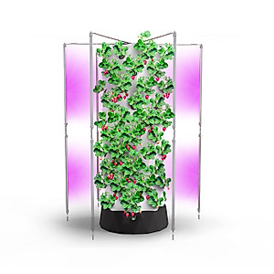 Nutraponics Hydroponics Indoor Garden Growing System - Automated Aeroponic Vertical Tower Garden + LED Grow Lights Planting Kit Farm Plants Fresh Herb Garden, Fruits & Vegetables Nursery - 80 Pots