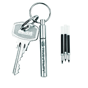 TelePen Key Chain Telescopic Pen: Stainless Steel Black Ball Point Pen; Quick Pull Release Mechanism from the Cap; 3 Pen Refills; Cool EDC Key Ring Attachment; Great Gift for That Special Someone