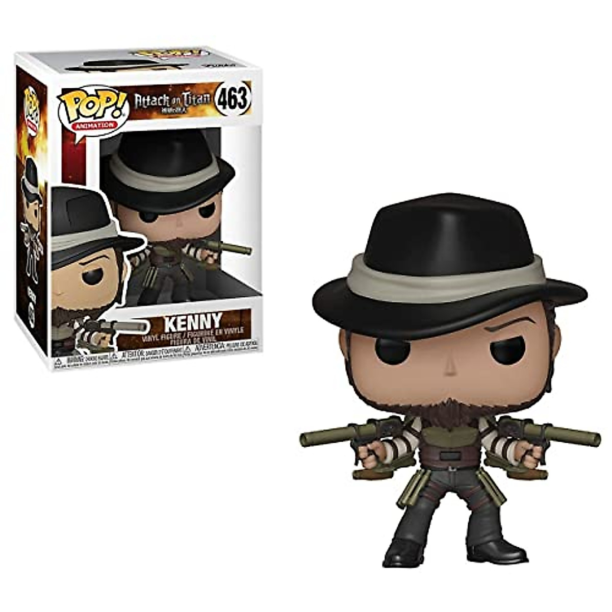 Funko Attack on Titan - Kenny Ackerman Pop! Vinyl Figure (Bundled with Compatible Pop Box Protector Case)