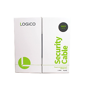 LOGICO Security Burglar Alarm 18/4 Control Cable 500FT Stranded White 500' Speaker Wire