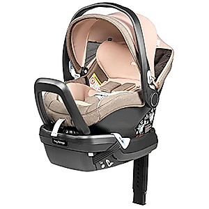 Peg Perego Primo Viaggio 4-35 Nido - Rear Facing Infant Car Seat - Includes Base with Load Leg & Anti-Rebound Bar - for Babies 4 to 35 lbs - Made in Italy - Mon Amour (Beige & Pink)