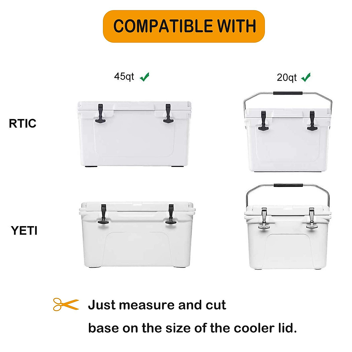 8 ft Cooler Lid Gasket Replacement Compatible with Yetii RTIC 70qt or 110qt Coolers